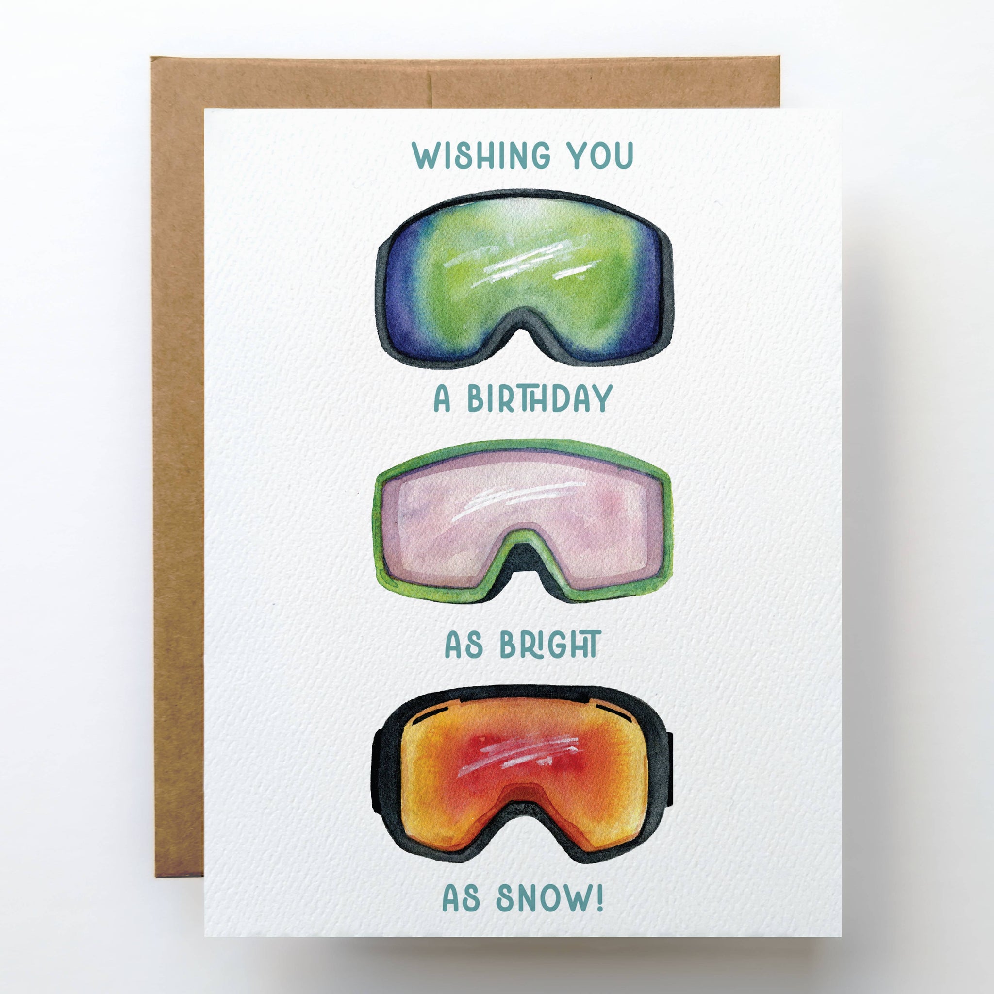 Ski Birthday Card | Snowboard Skiing Goggle Design