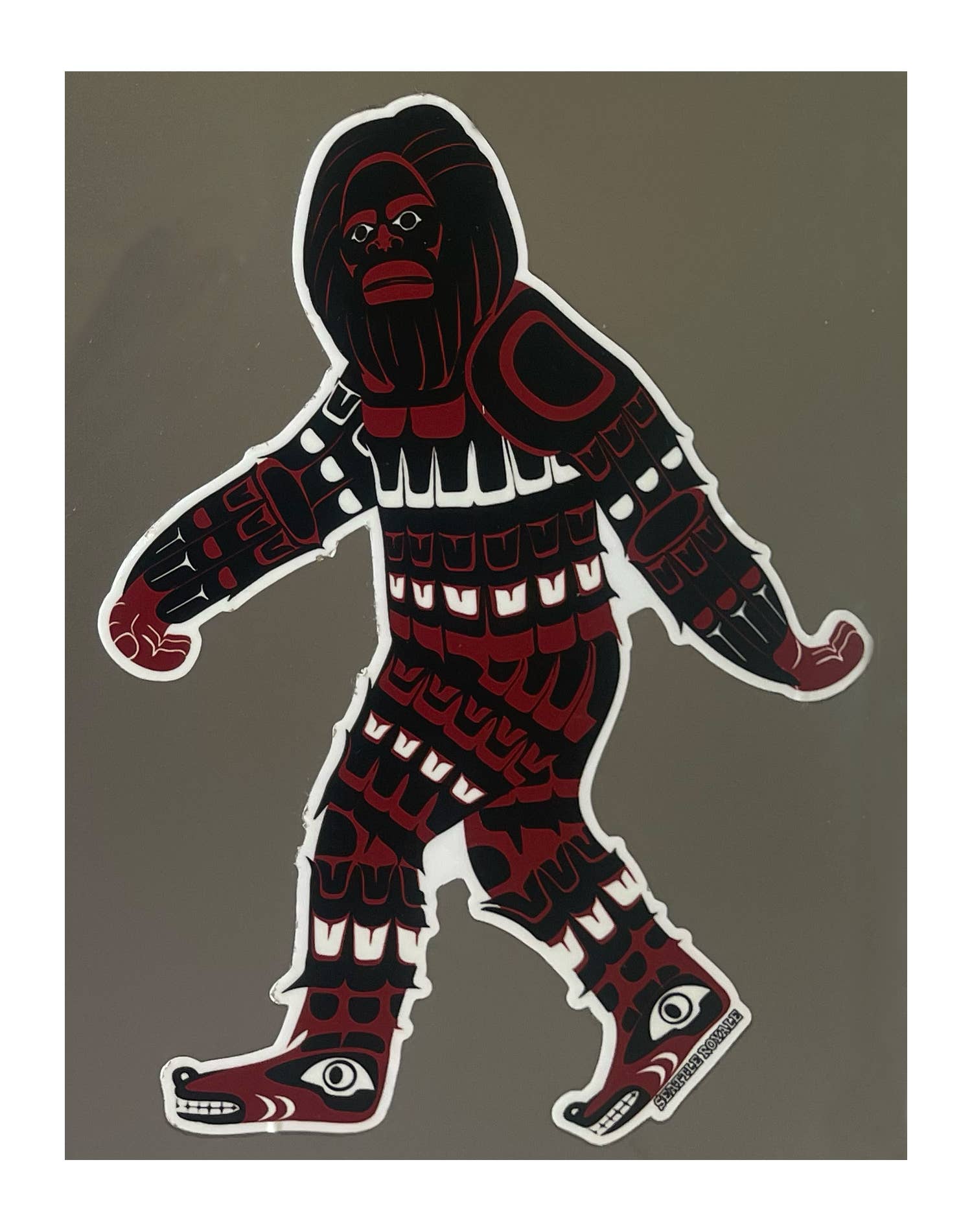 Large PNW Native American Bigfoot Vinyl Sticker