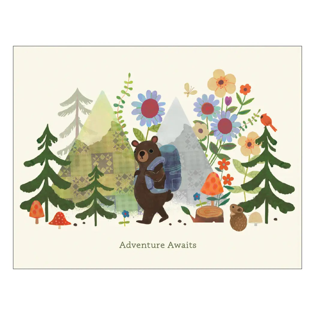 Hiking Bear Card