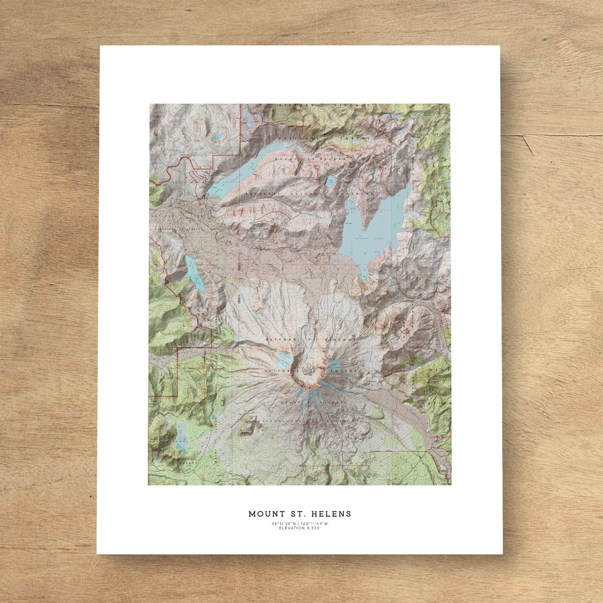 Mount St. Helens USGS Color Topographic Map Art Print – Millstream ...